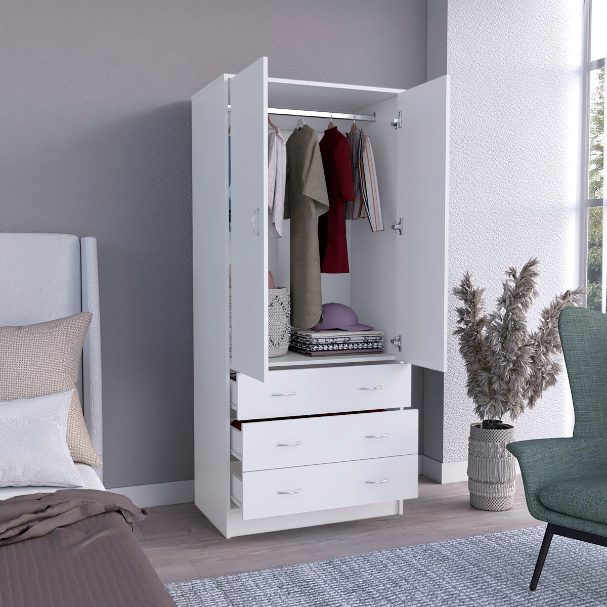 Taly 2 Doors 3 Drawers Armoire Tuhomefurniture